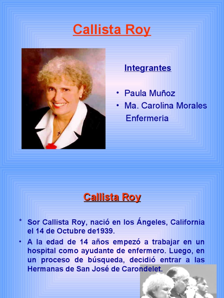 Callista Roy diapo.ppt | Enfermería | Conceptos psicológicos