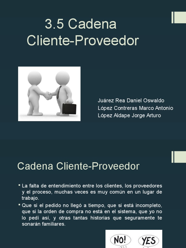 Cadena Cliente Proveedor | PDF | Calidad (comercial) | Logística