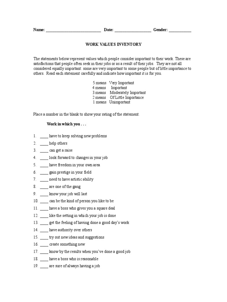 Understanding Work Values: An In-Depth Analysis of an Employee Work ...