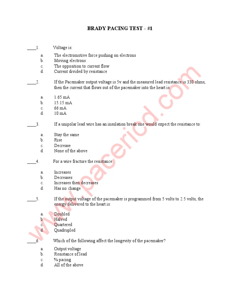 IBHRE Quizzes | PDF | Artificial Cardiac Pacemaker | Heart Failure