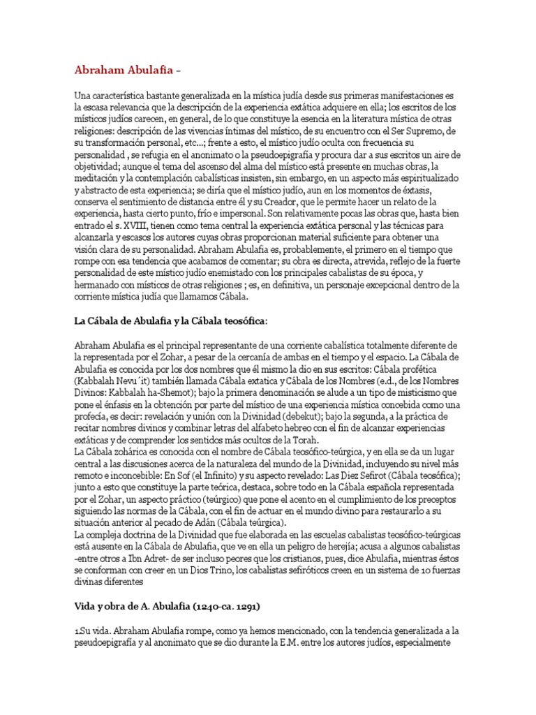 Abraham Abulafia | PDF | Misticismo | Kábala