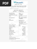 Cebu Pac Official Receipt PDF | PDF | Receipt | Service Industries
