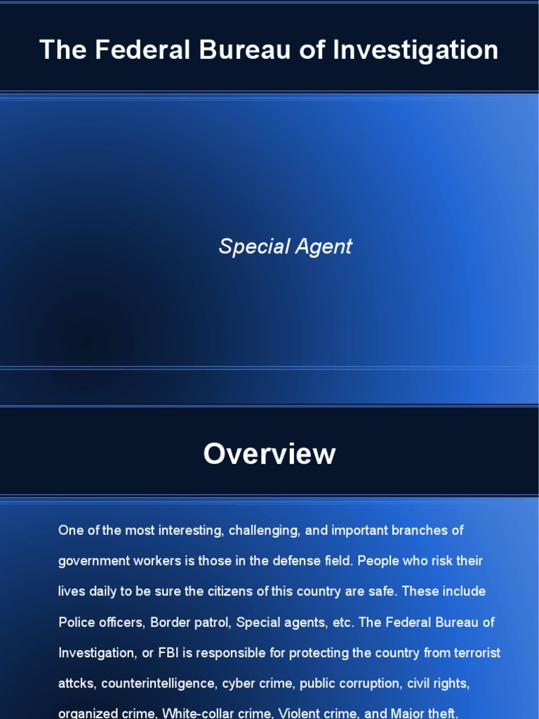 The Federal Bureau of Investigation: Special Agent | PDF | Federal ...