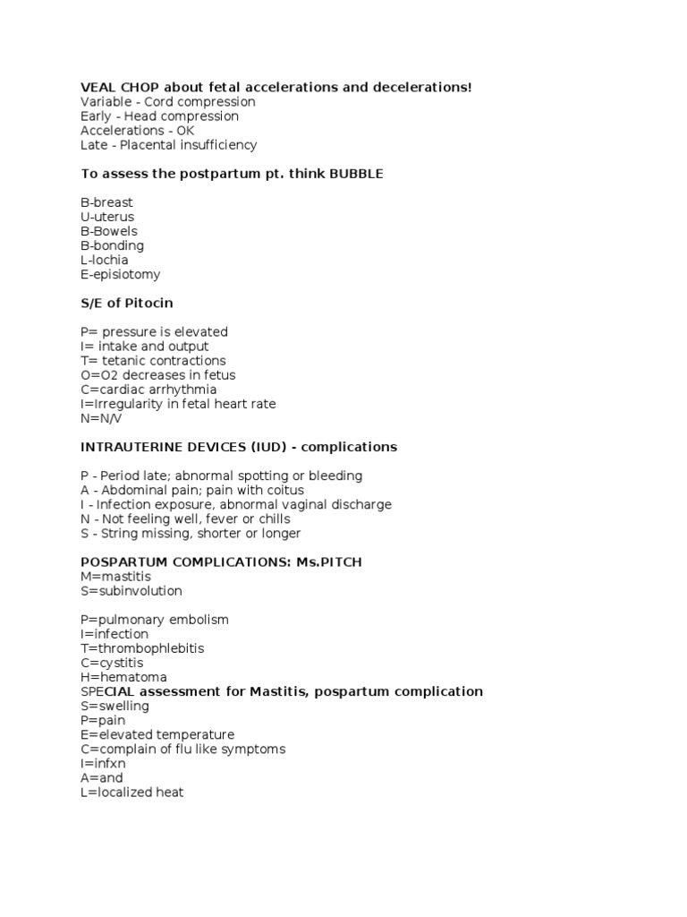VEAL CHOP About Fetal Accelerations and Decelerations! | PDF | Urinary ...