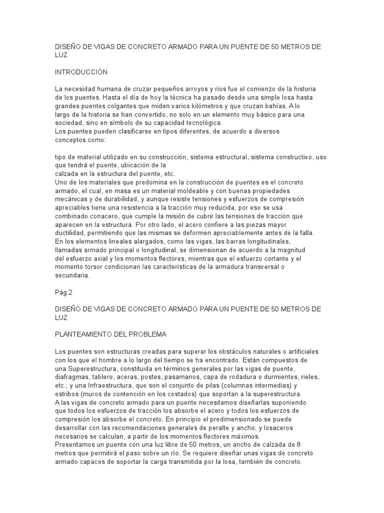 Diseno De Vigas De Concreto Armado Para Pdf Concreto Reforzado