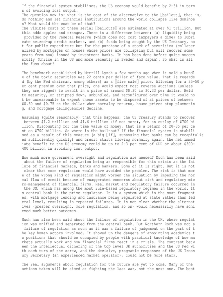 Financial Crisis - Text by Percy Mistry | PDF | Emergency Economic ...