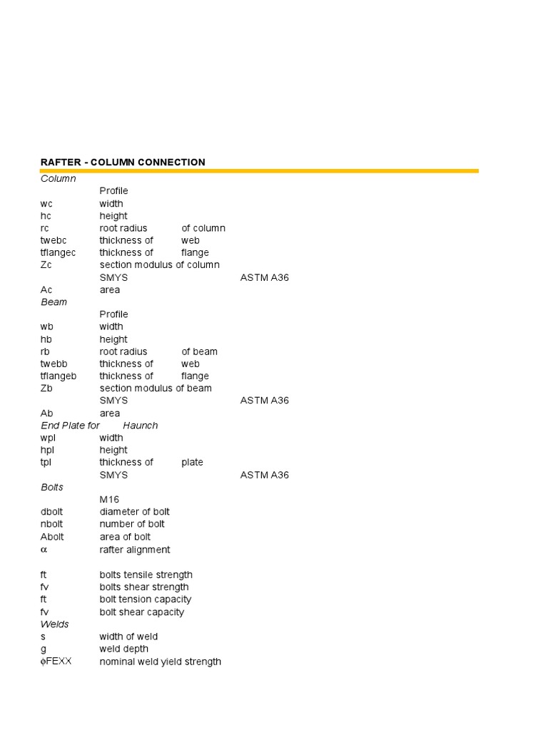 Calculation For Rafter-Column Connection | PDF