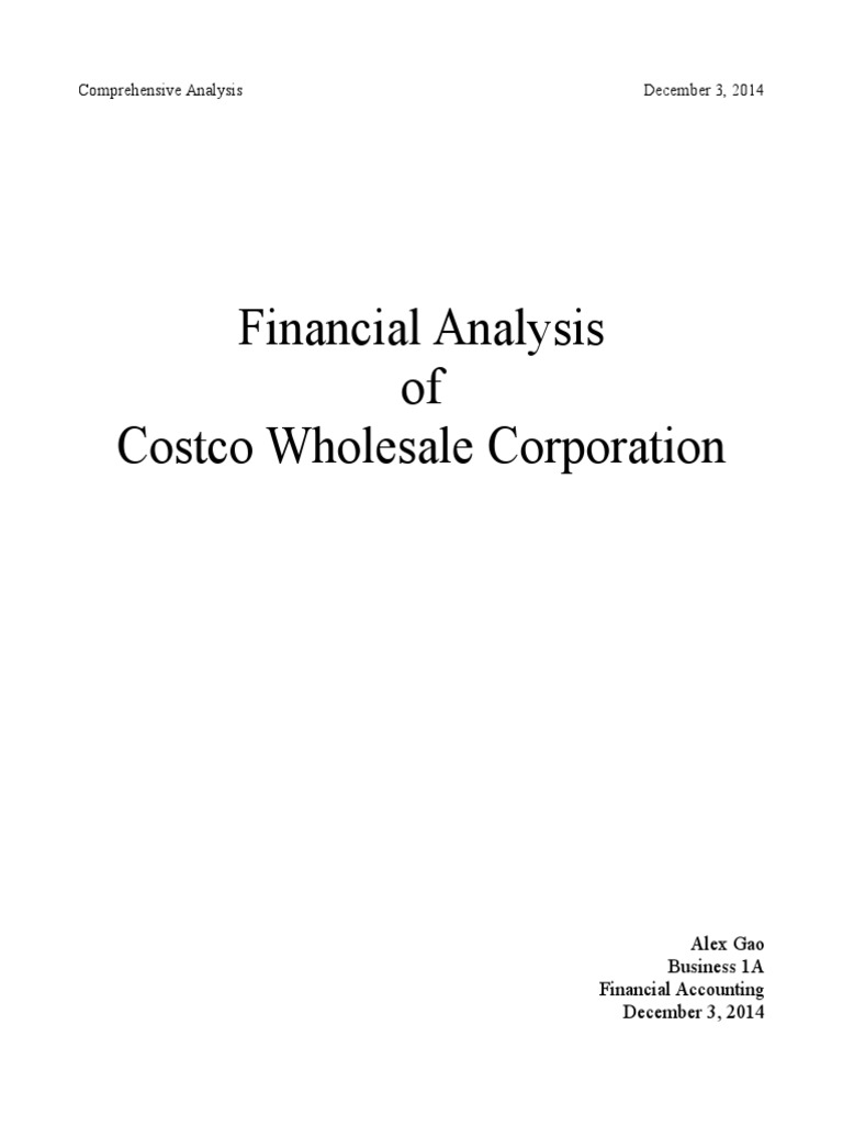 Costco Comprehensive Analysis | PDF | Costco | Inventory
