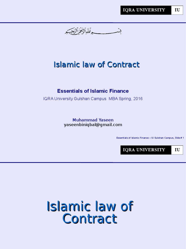 Islamic Finance Contract Essentials | PDF | Islamic Banking And Finance ...