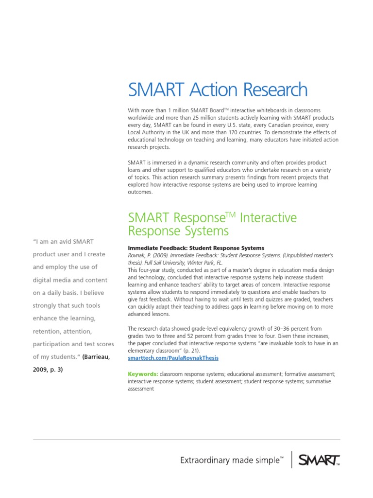 Smart Response Action Research | PDF