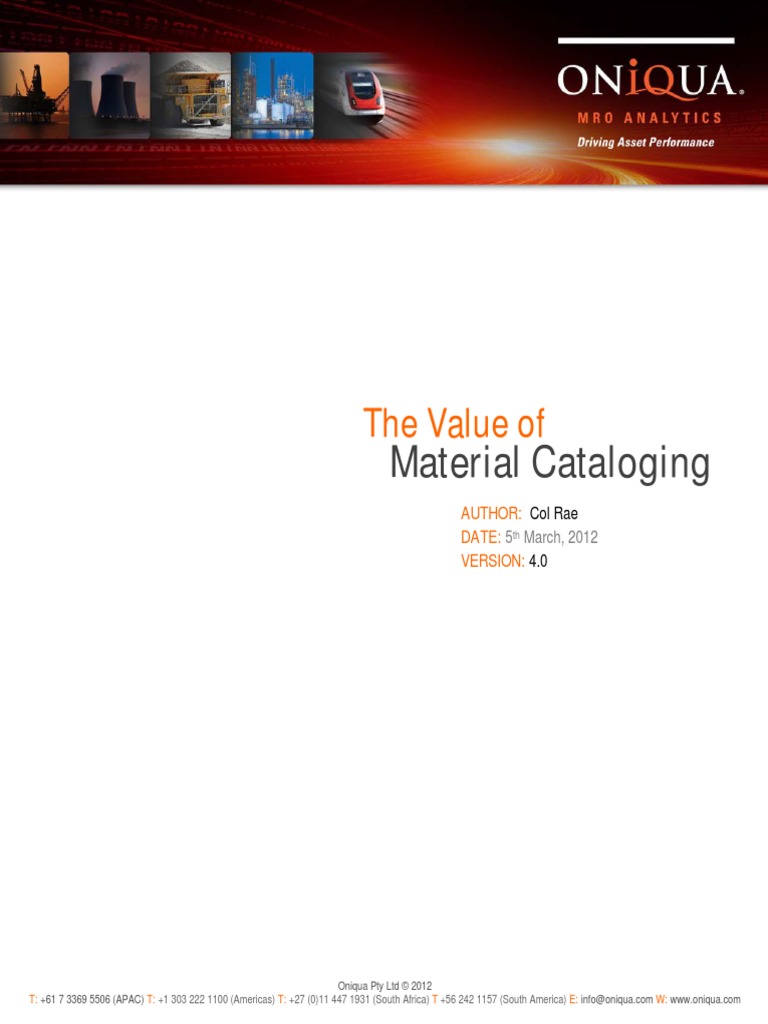 Value of Materials Cataloging v4.0 | PDF | Screw | Inventory