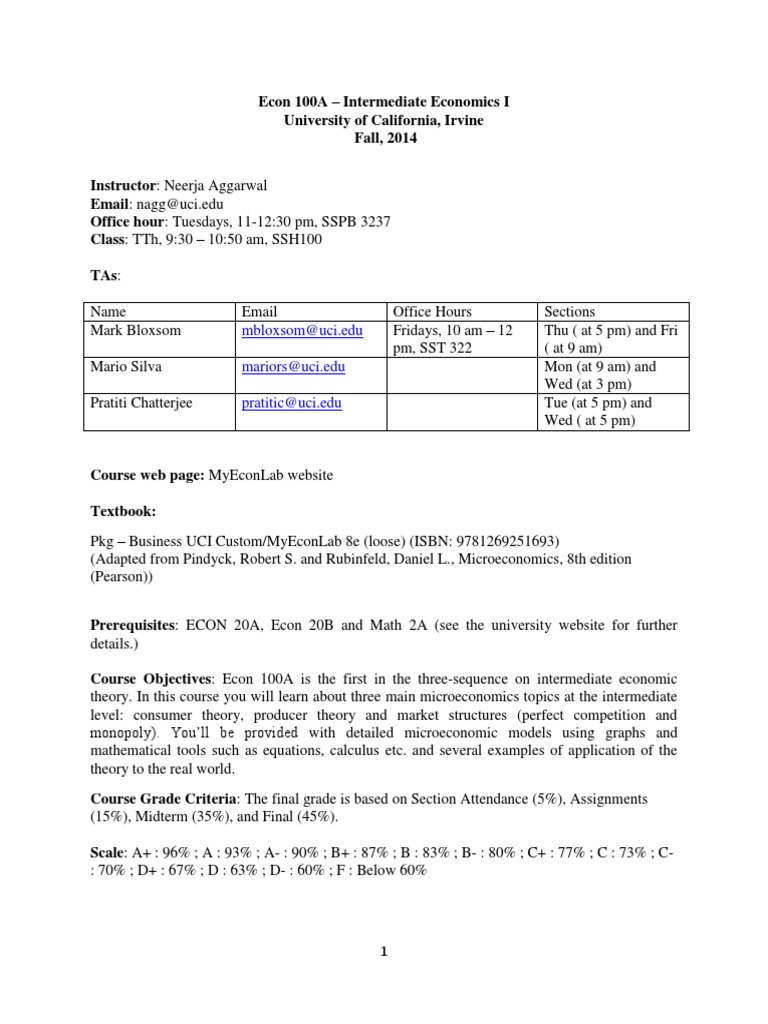 Syllabus 100 A | PDF | Academic Dishonesty | Lecture