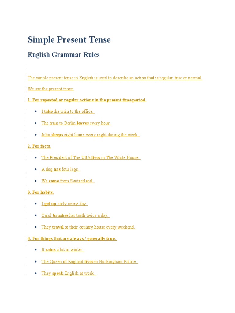 Simple Present Tense and Past Tense | PDF | Grammatical Tense | Question