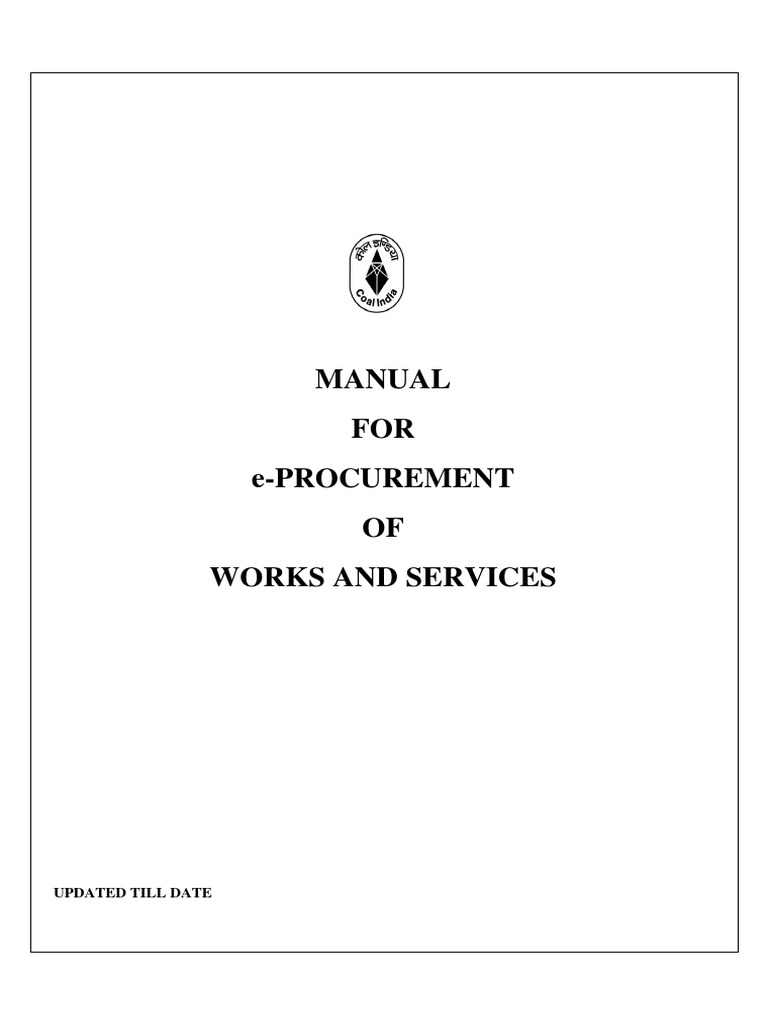 CIL Manual For E-Procurement of Works & Services | PDF | Http Cookie ...