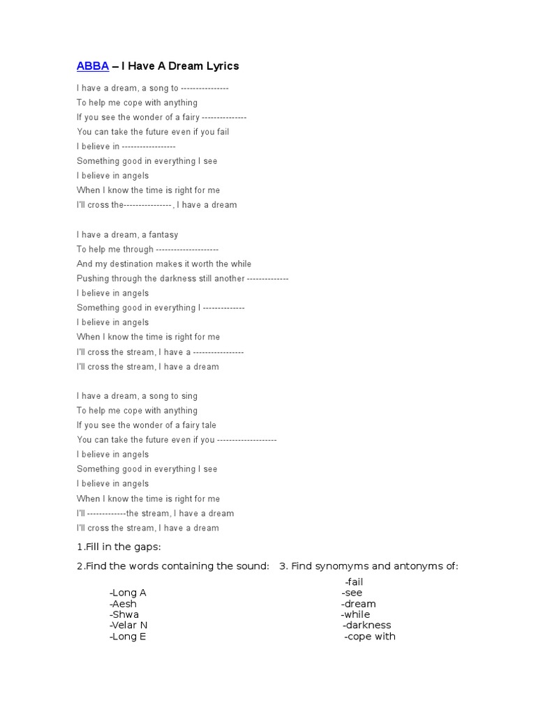 ABBA Lyrics Analysis for Fans | PDF