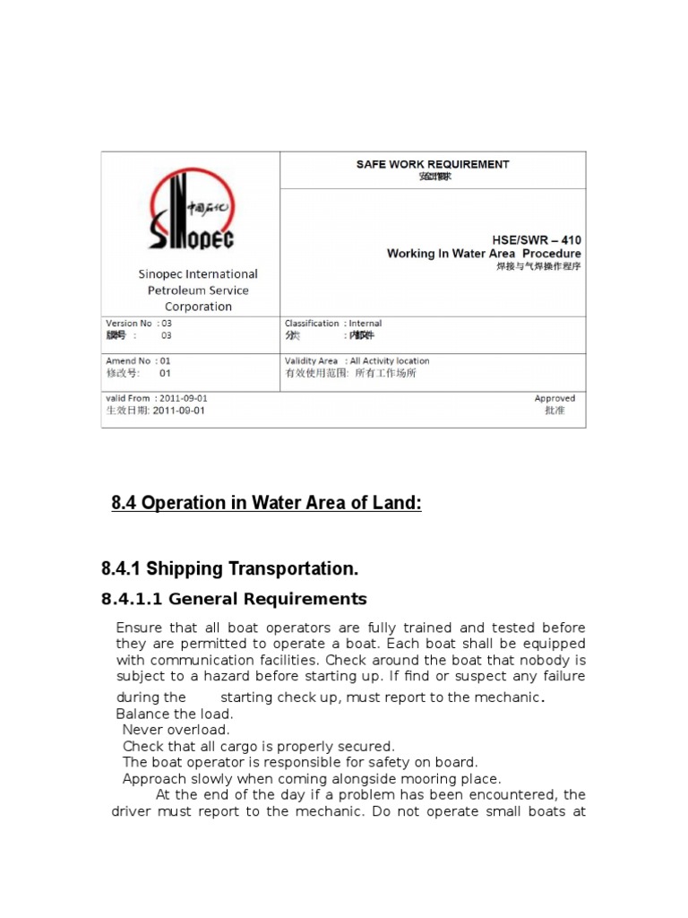 Work in Water Area | Download Free PDF | Explosive Material | Anchor