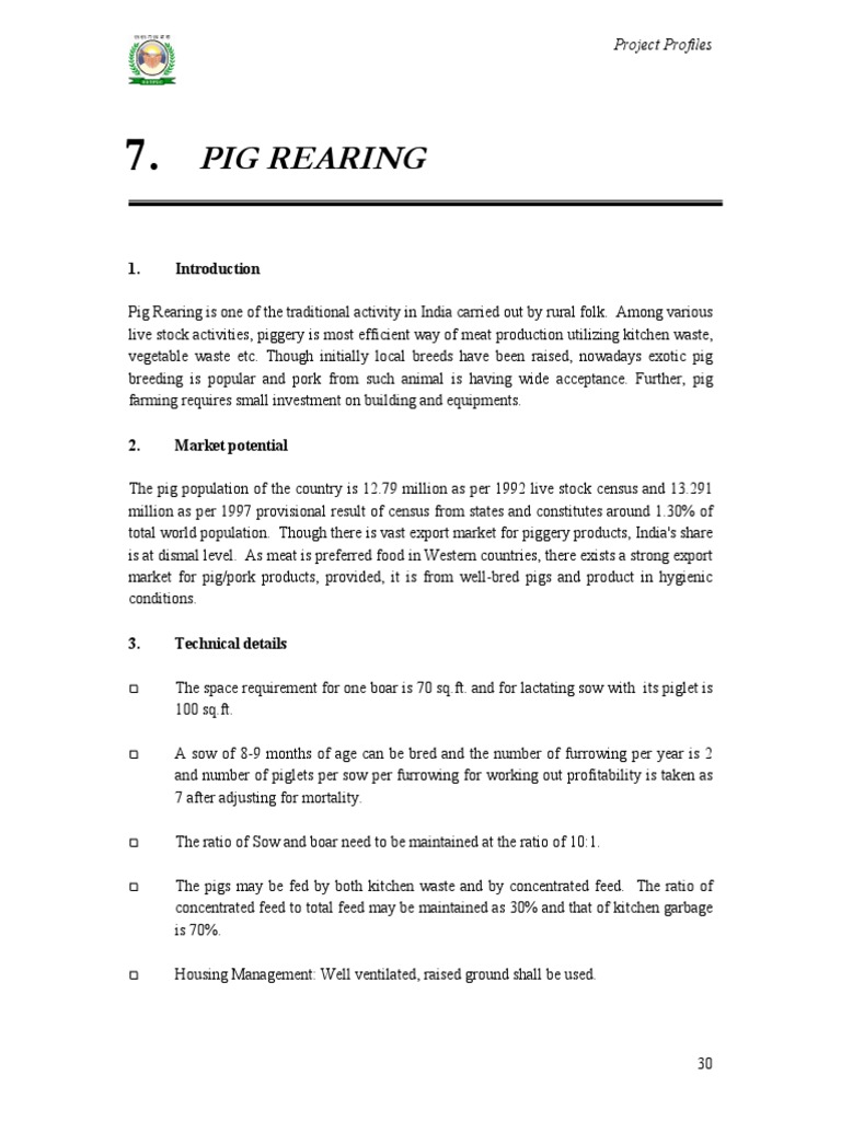 Pig Rearing: Project Profiles | PDF | Domestic Pig | Pig