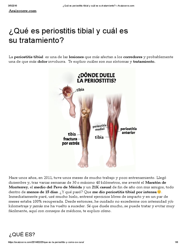 Tratamiento de la periostitis tibial | PDF | Corriendo | Dolor