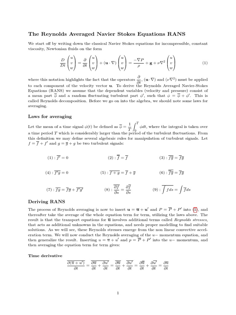 Turbulence Models | PDF | Turbulence | Navier–Stokes Equations