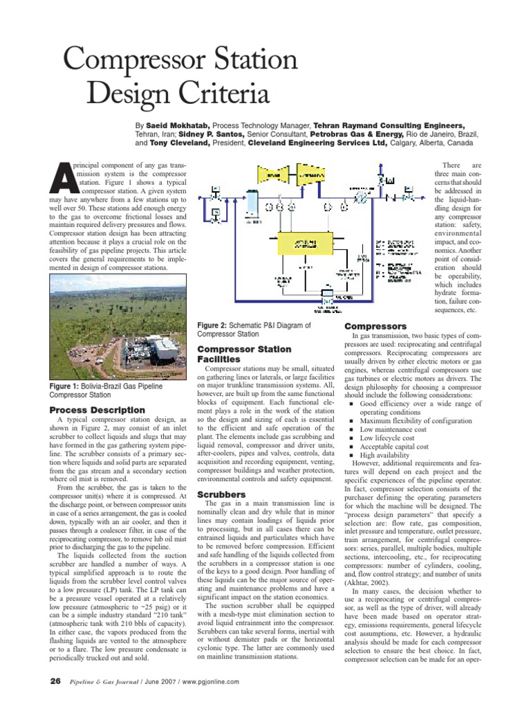 Compressor Station Design Criteria: Compressors | PDF | Gas Compressor ...