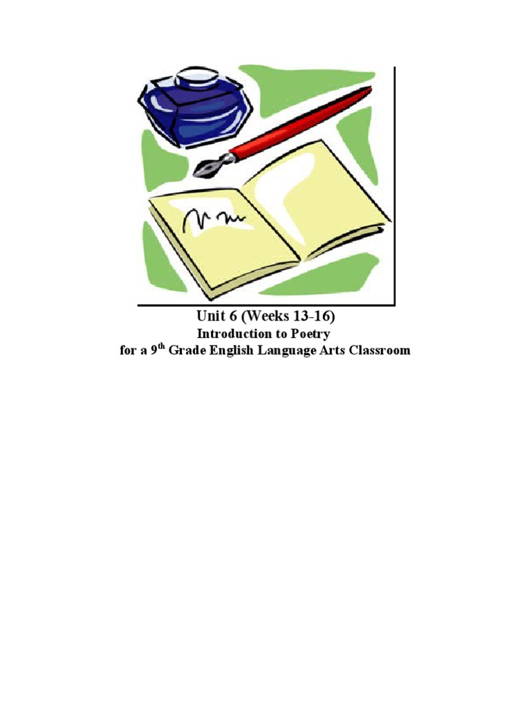 9th Grade Poetry Unit Plan Overview | PDF | Reading Comprehension | Poetry