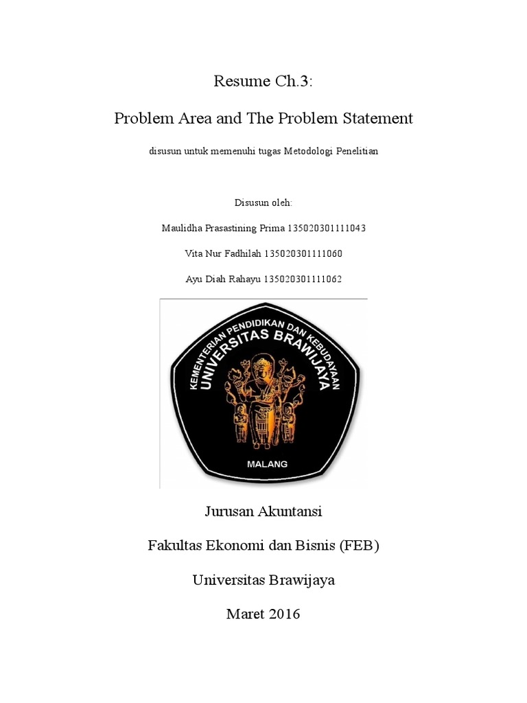 Problem Area and The Problem Statement | PDF