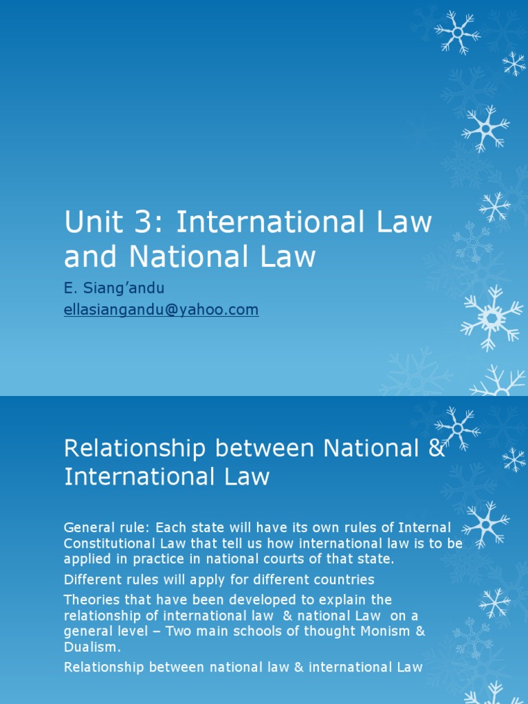Unit 3 International Law and National Law | PDF | International Law ...