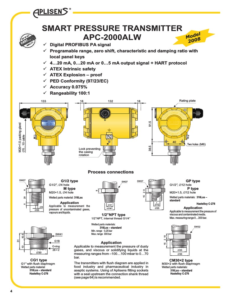 Apc 2000alw PDF | PDF | Pressure Measurement | Calibration
