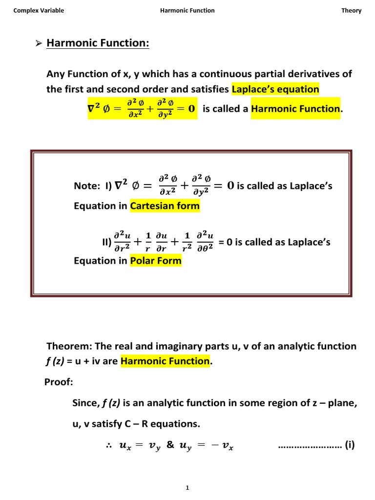 Harmonic Function | PDF