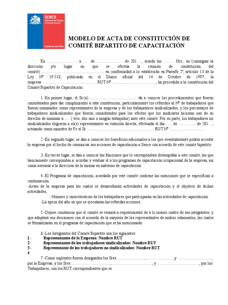 Acta Comite Bipartito | PDF | Constitución | Gobierno
