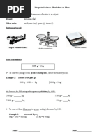 Grade 3 Measuring Mass Worksheet | PDF