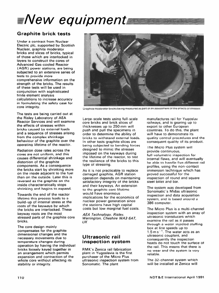 AGR graphite brick tests assess stresses | PDF | Nuclear Reactor ...