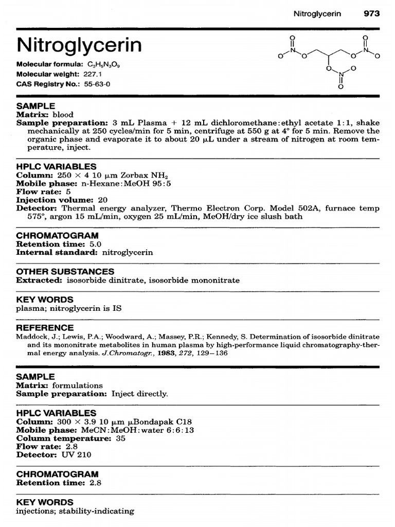 Nitroglycerin | PDF | Chromatography | High Performance Liquid ...