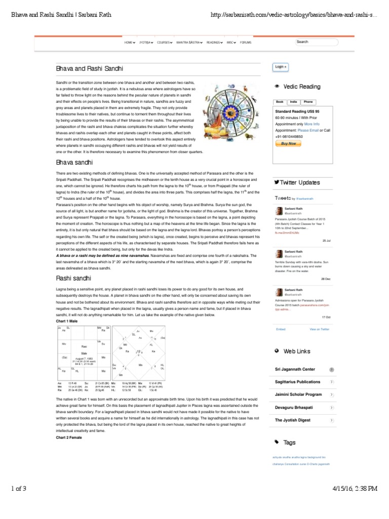 Bhava and Rashi Sandhi - Sarbani Rath | PDF | Hindu Astrology | Indian ...