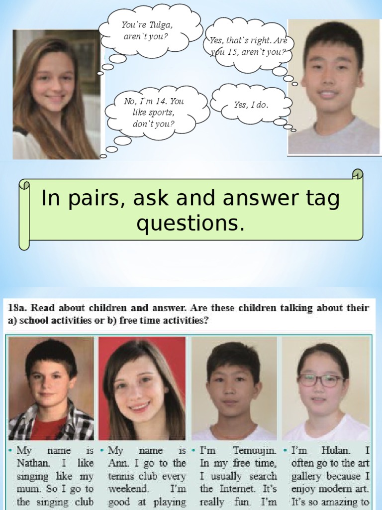 Tag Questions Practice for Teens | PDF