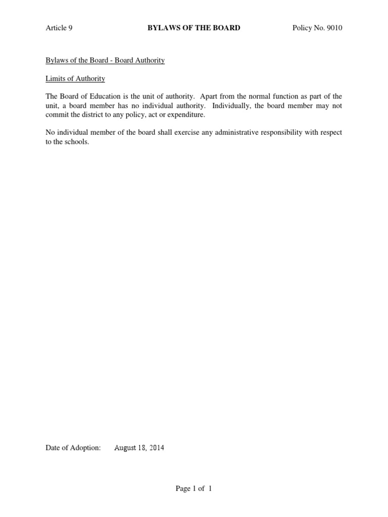 9010 Limits of Authority | PDF