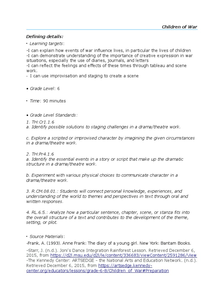 Children of War Defining Details | PDF | Mood (Psychology) | Mental Health