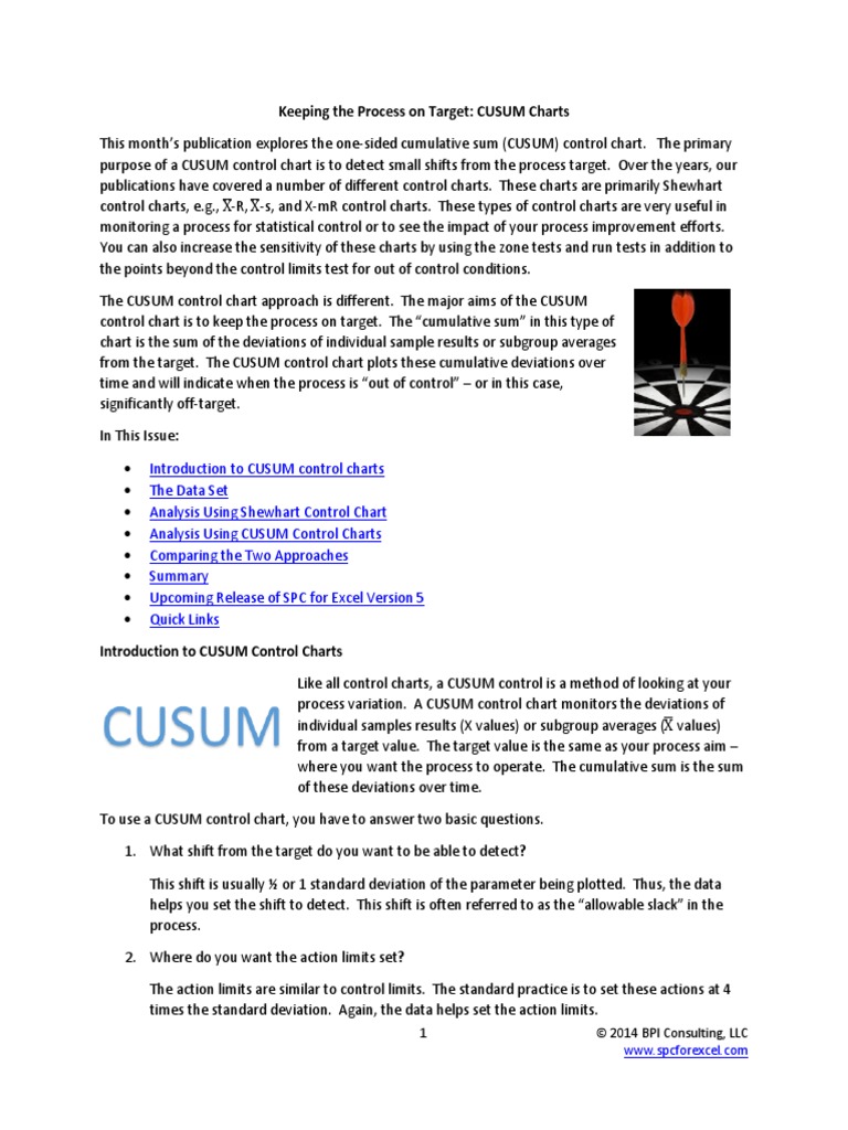 CUSUM Control Charts | PDF | Standard Deviation | Descriptive Statistics