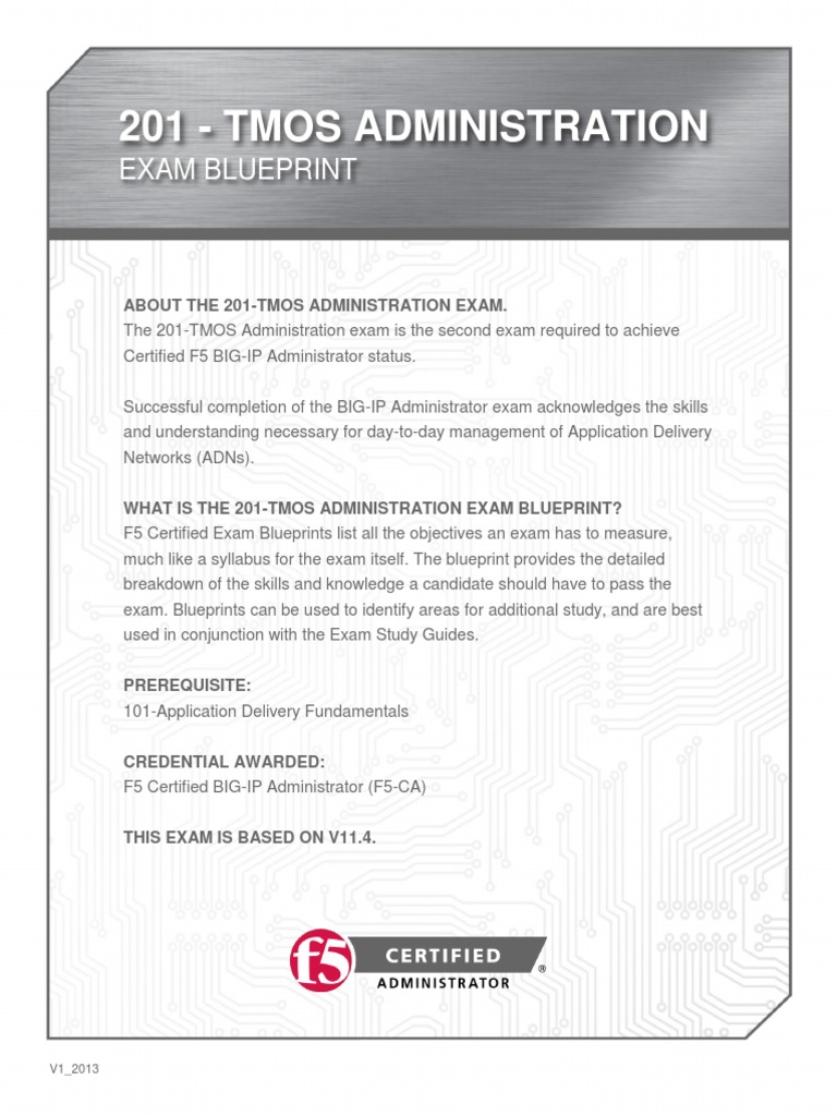 Blueprint F5 Tmos Administration 201 - 2016 | PDF | Computer Network ...