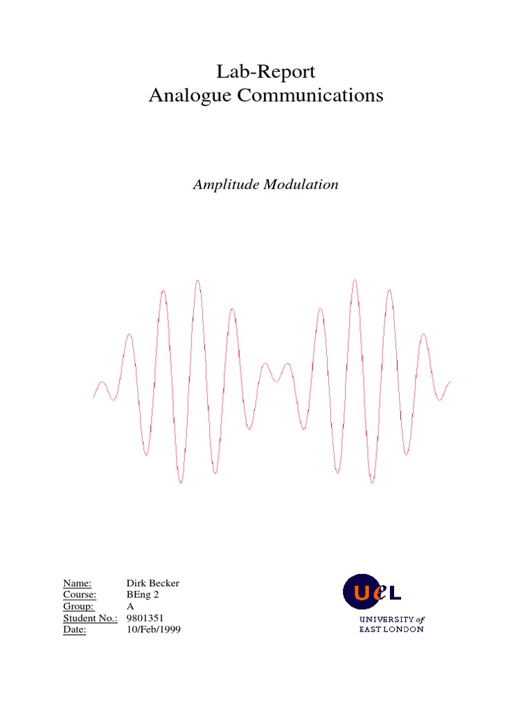 Lab-Report Analogue Communications: Amplitude Modulation | PDF ...
