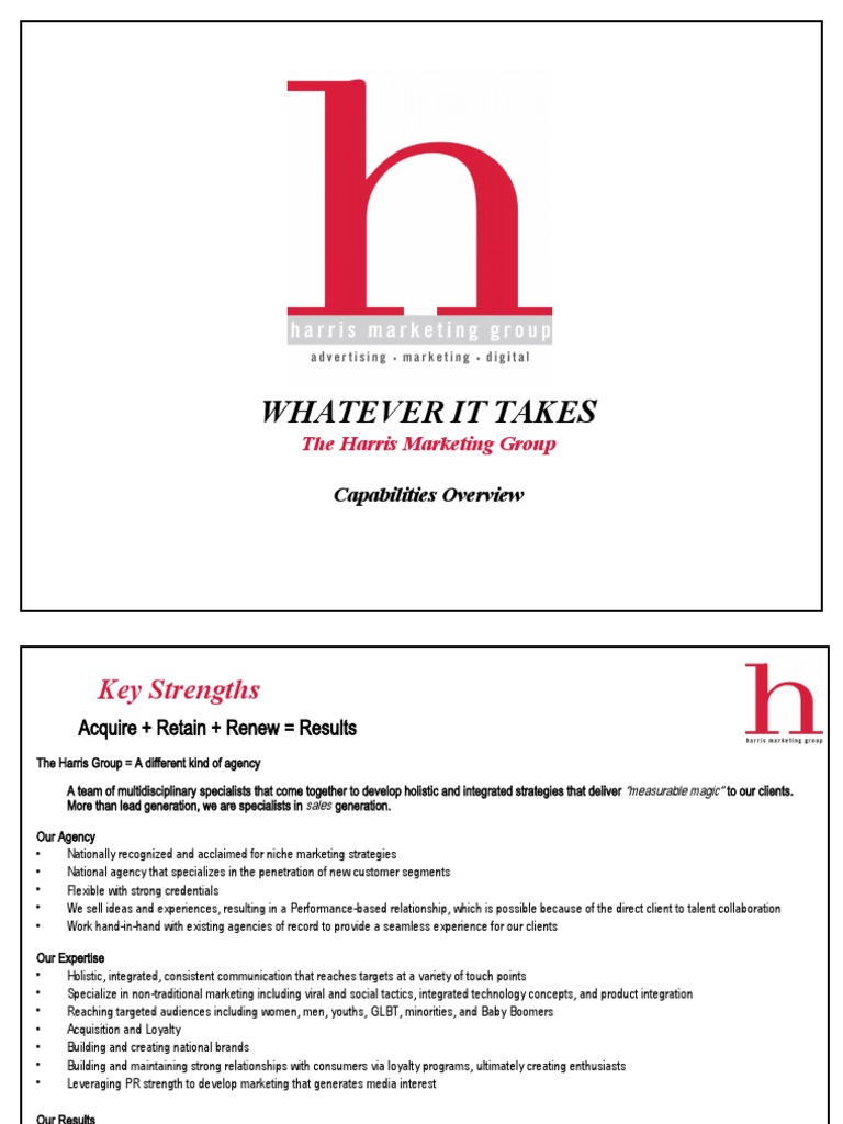 Whatever It Takes: The Harris Marketing Group | PDF | Leadership ...