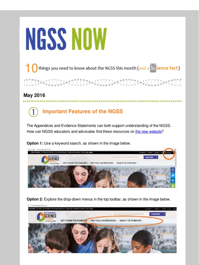 Important Features of The NGSS | PDF | Temperature | Science
