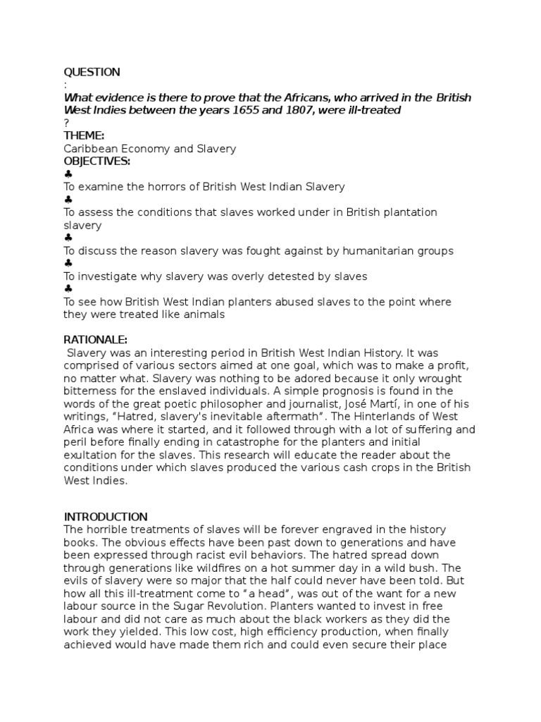 History Sba - Slavery | Plantation | Slavery
