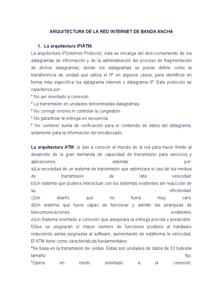Arquitectura de La Red Internet de Banda Ancha | PDF | Yo Pv6 | Línea de abonado digital