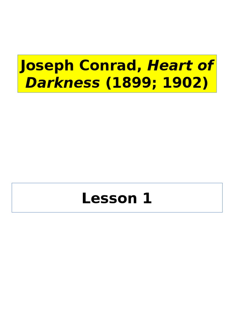 Joseph Conrad, Heart Of: Darkness (1899 1902) | PDF | Heart Of Darkness ...