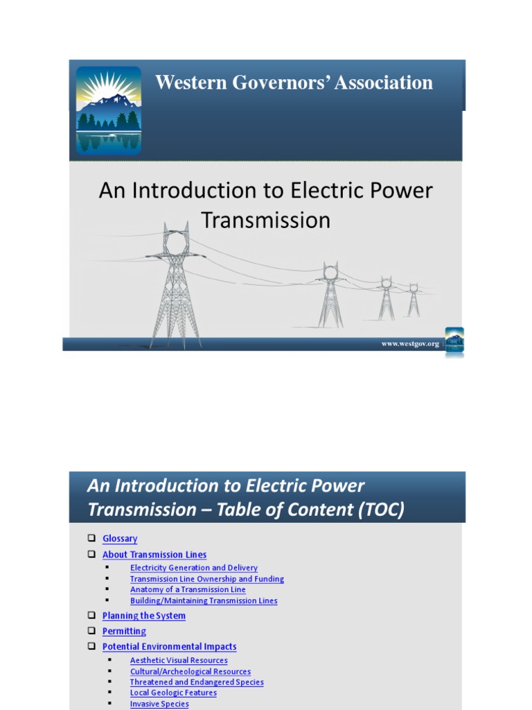 An Introduction To Electric Power Transmission Presentation | PDF ...
