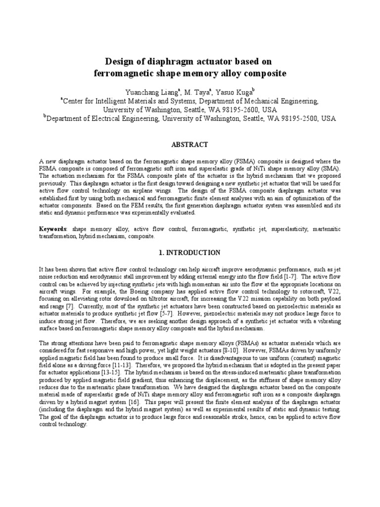 Actuators 1 | PDF | Shape Memory Alloy | Actuator