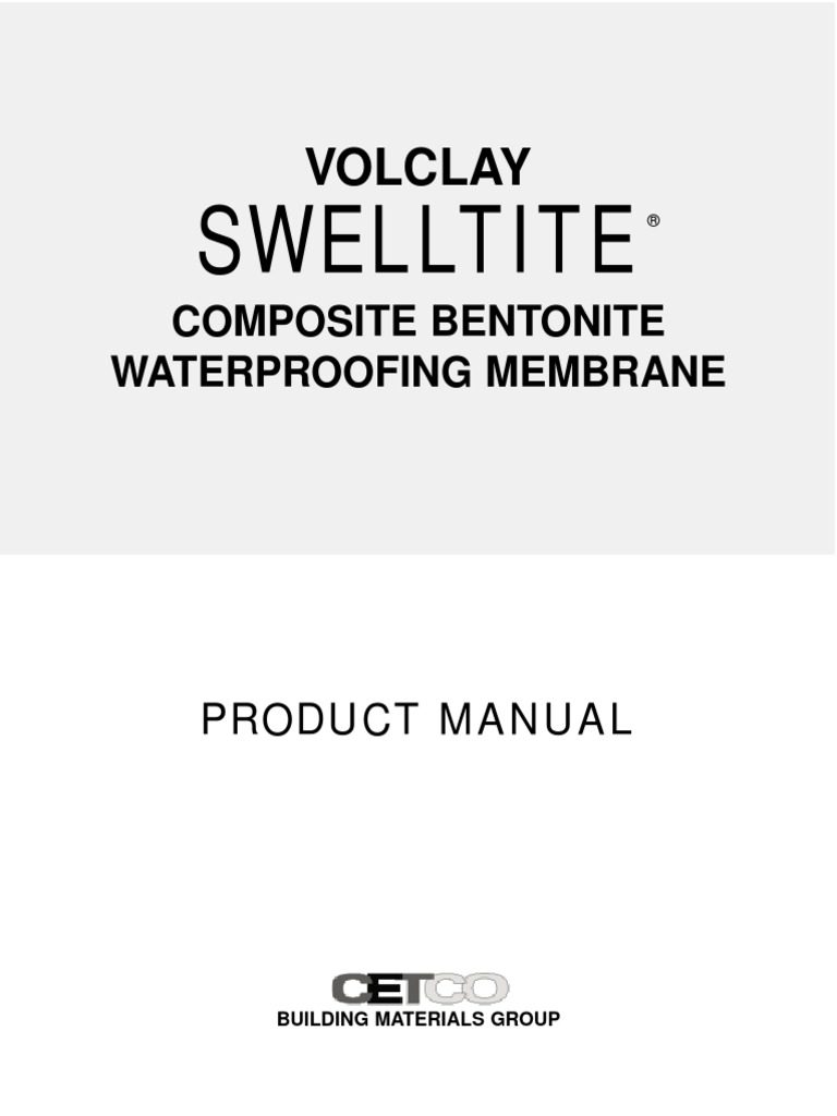 VOLCLAY WATER STOP Swelltite - Product - Manual | PDF | Masonry ...