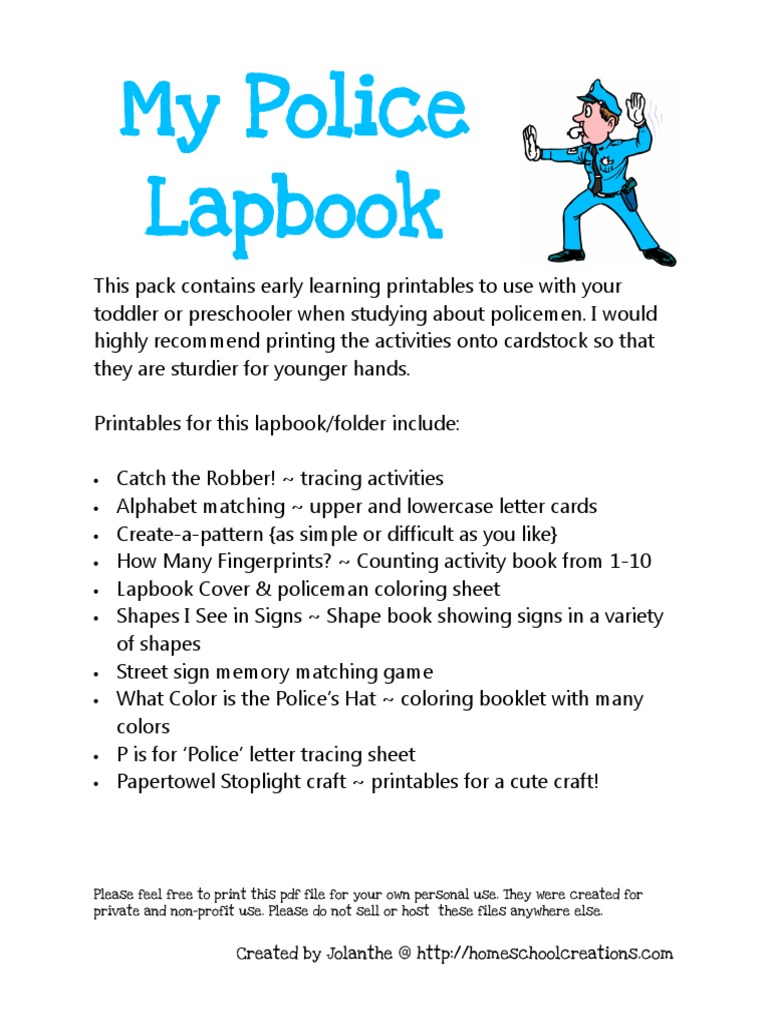 Police Lapbook and Printables | PDF | Shape