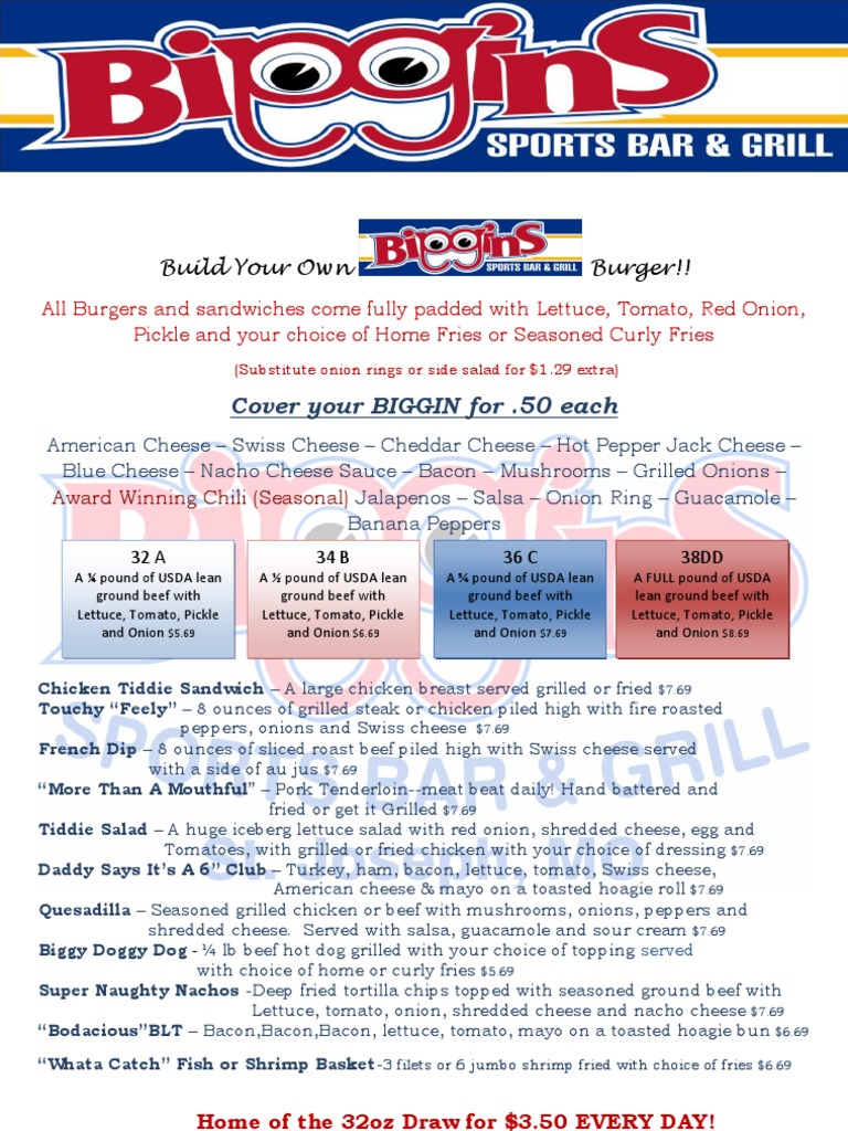 Biggins Menu PG 2 | PDF | Hamburgers | American Cuisine